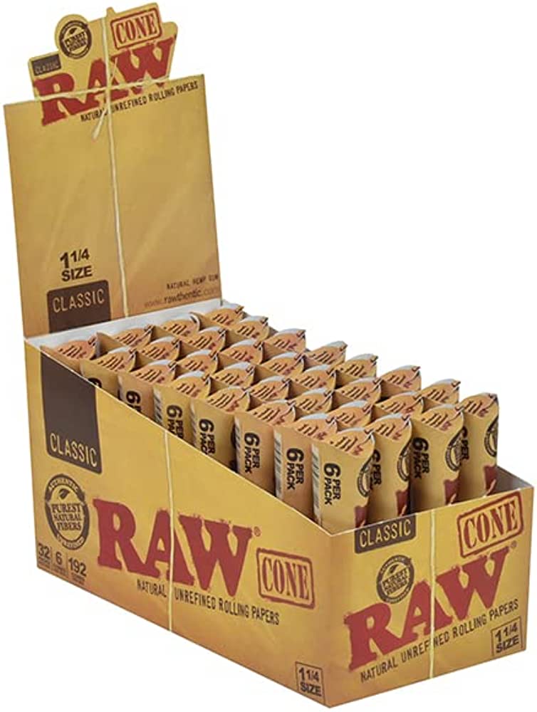 RAW - Classic Pre-Rolled Cones - 6 pack - 1 1/4 Size – A&I Family Wholesale