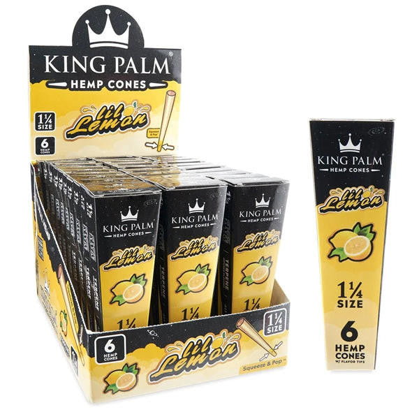 King Palm Lil Lemon Pre-Rolled Cones 6 pack - 1 1/4 Size - 36 Pack – A ...