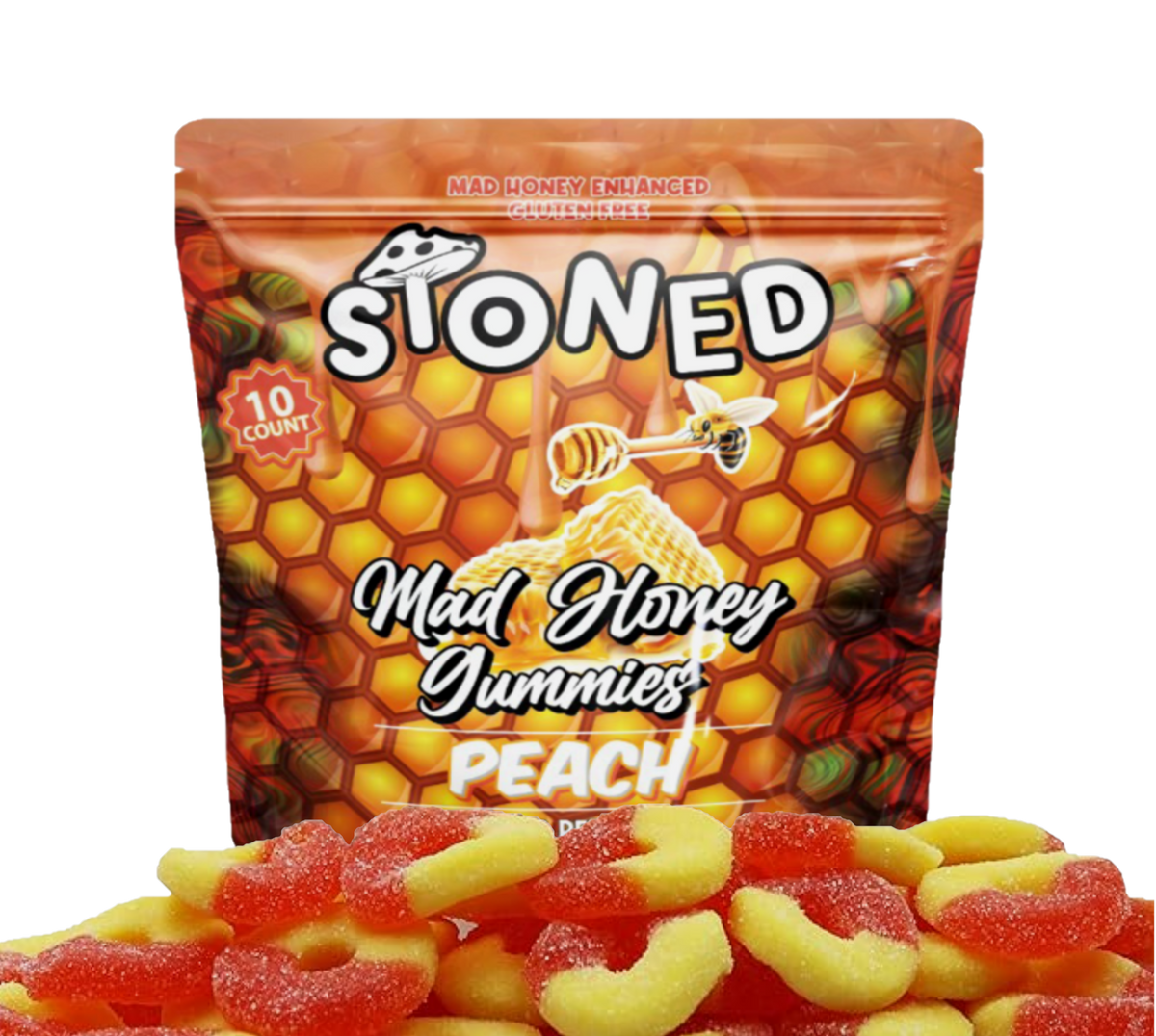 Stoned Mad Honey Mushroom Gummies 10000mg (10pk 1ct) – A&I Family Wholesale