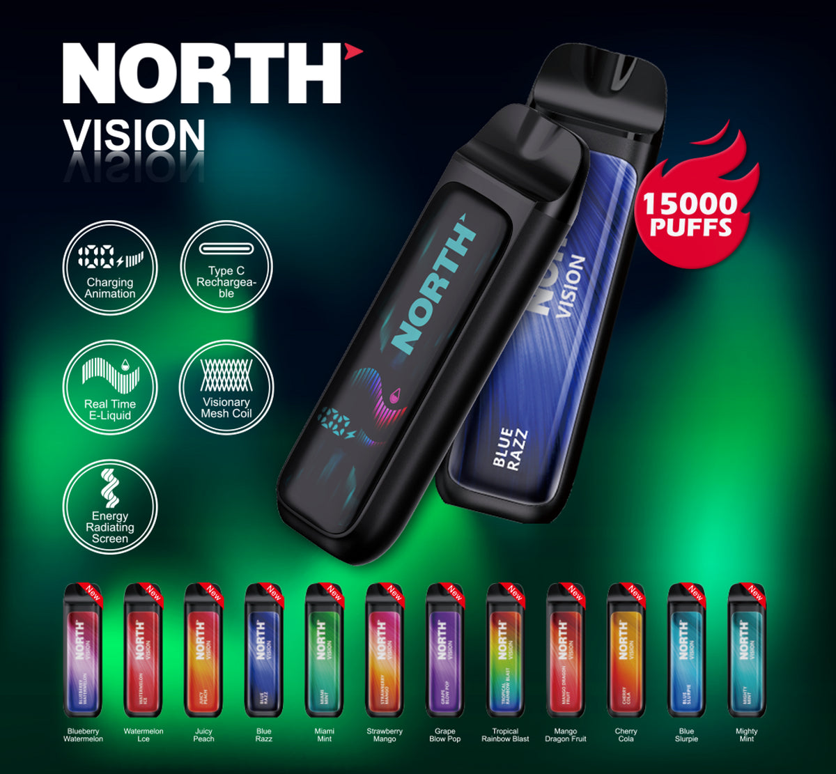 North Vision - 15000 Puff Vape Disposable Nicotine – A&I Family Wholesale