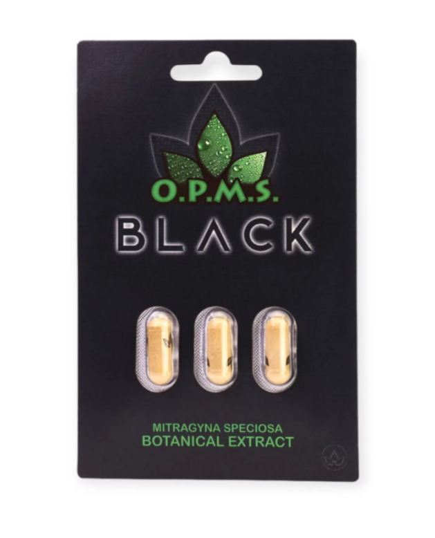 OPMS Black Kratom Extract Capsules – 3 pack (10ct) – A&I Family Wholesale