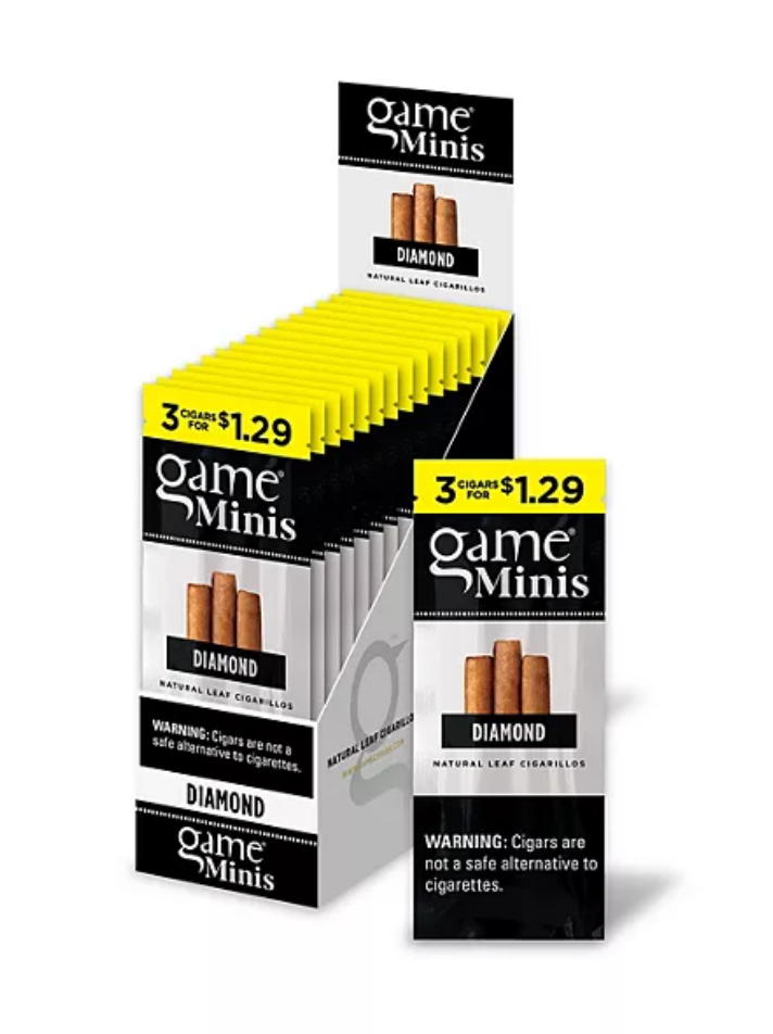 Game Mini - 3 Pack Cigarillos - Pre Priced $1.29 (2x15 Pack) - Tobacco ...