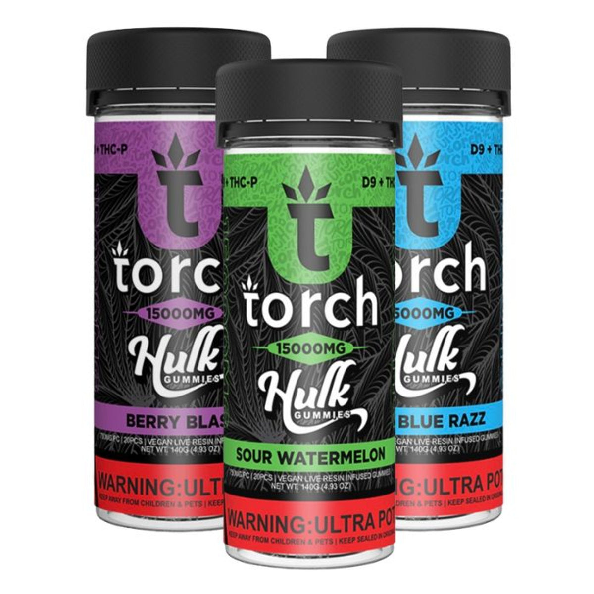 Torch Hemp - Hulk Gummies 15000mg D9 + THC-P (6ct) – A&I Family Wholesale