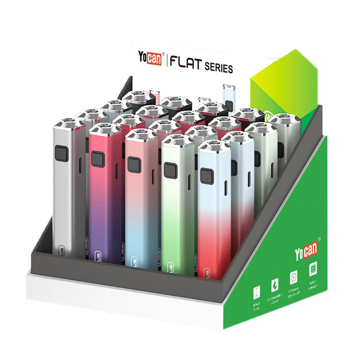 Yocan Flat Plus 900 MAH 20 Pack - 510 Cartridge Battery – A&I Family ...
