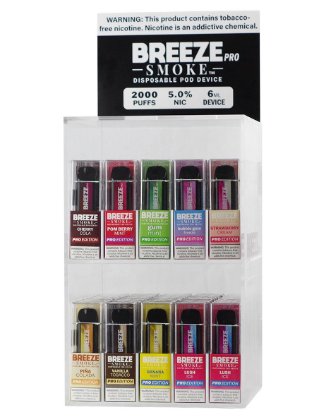 Breeze Pro 5% Display B - 100 Pieces Disposable Nicotine – A&I Family ...