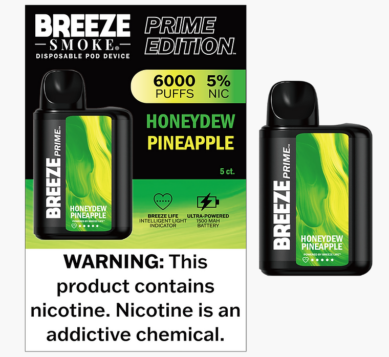 Breeze Prime 6000 Puff (5ct) Disposable Nicotine – A&I Family Wholesale