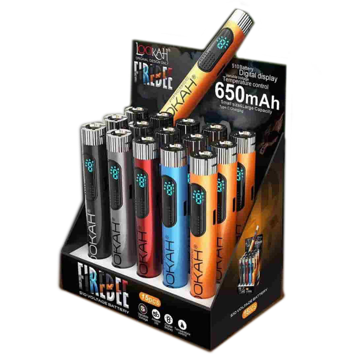Lookah Firebee 510 Thread Cartridge Battery Display of 15 – A&I Family ...