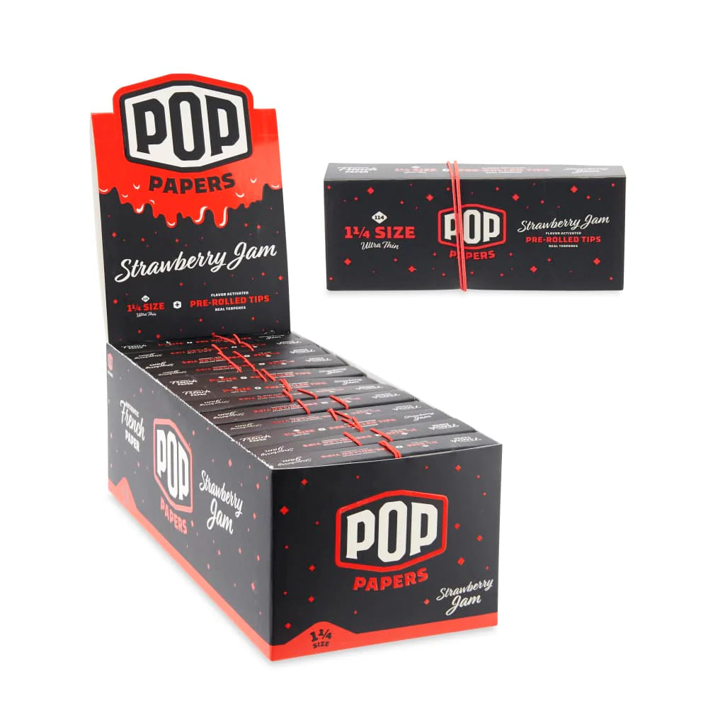 Pop Papers 1 ¼ Size Rolling Papers with Pre-Rolled Flavor Filter Tips ...