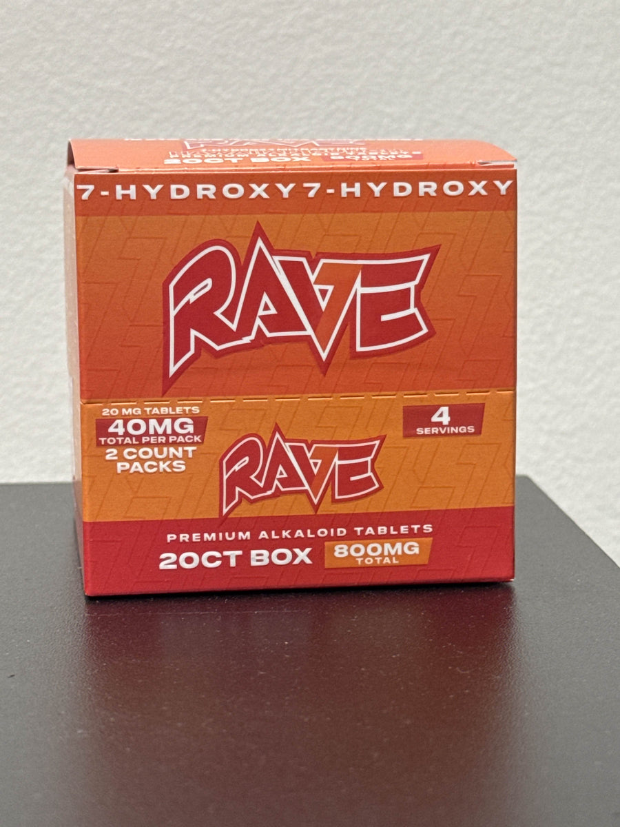 Rave 7 Hydroxy Premium Alkaloid Tablets 40mg 20ct (2pk) – A&I Family ...