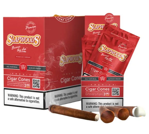 Slapwoods - Cigarillo Cones 3 Pack / 10 per display bx - Tobacco Produ ...
