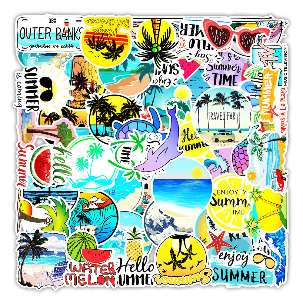 Beach Vibe Themed Stickers - 50 Pack – A&I Family Wholesale